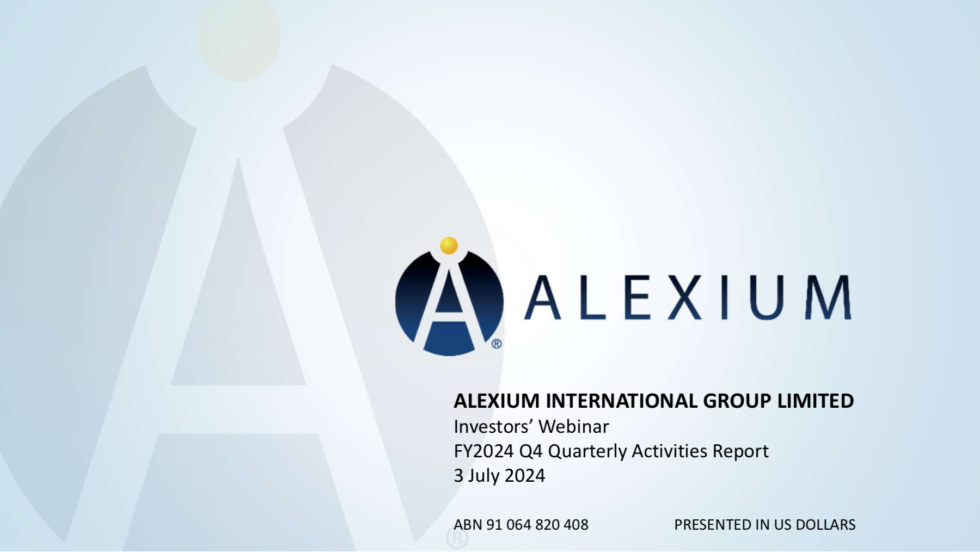 Alexium FY24 Investor Presentation – 03 July, 2024 | Alexium International